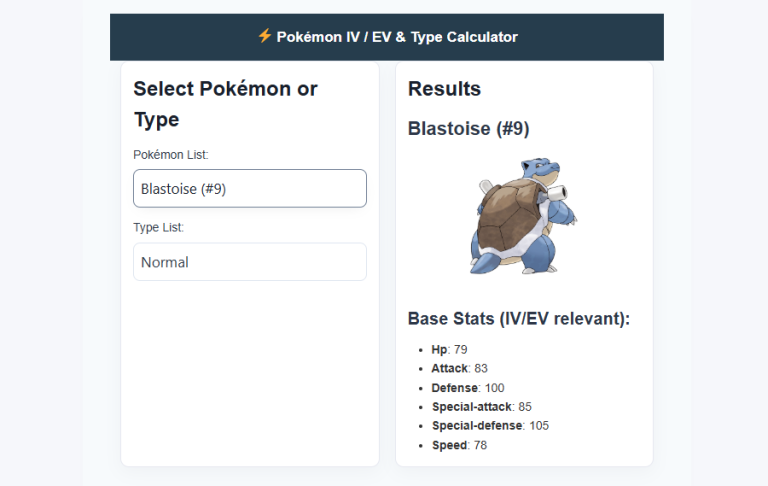 Pokemon IV / EV Calculator - Random Pokemon Generator